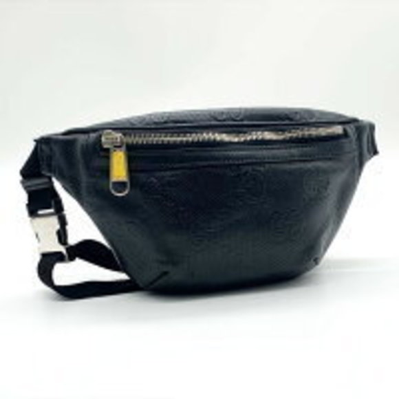 Gucci | Bags | Gucci Belt Body Bag Gg Leather Black Crossbody | Poshmark